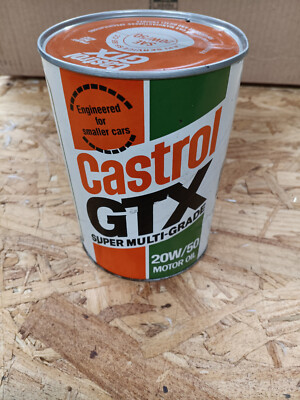 Vintage Castrol GTX Super Multi-Grade 20W-50 Motor Oil Can 1 Quart ...