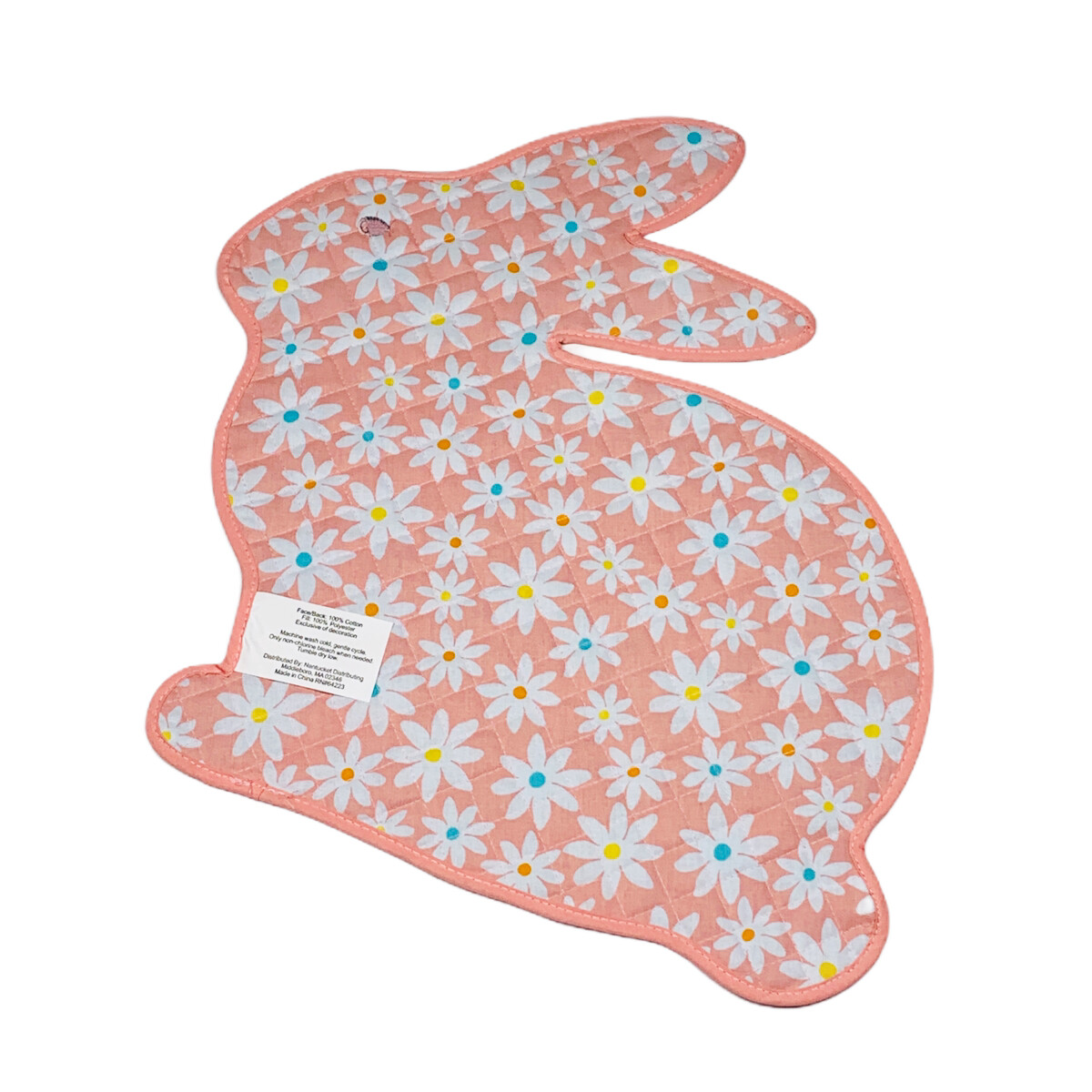 Easter Bunny Rabbit Floral Quilted Shaped Reversible Single Cotton ...
