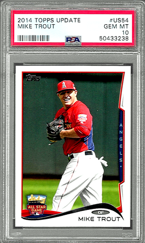 2014 TOPPS UPDATE BASEBALL CARD #US54 MIKE TROUT PSA 10 MLB LOS ANGELES ...
