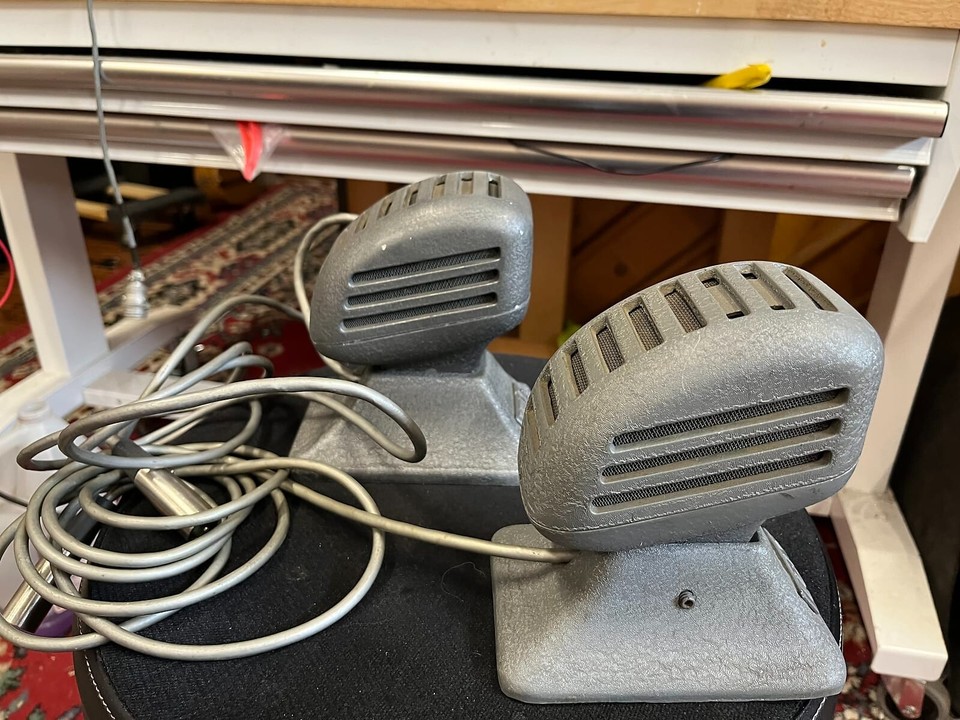 Amperite Ribbon Microphone PAIR IBM models with original boxes and ...
