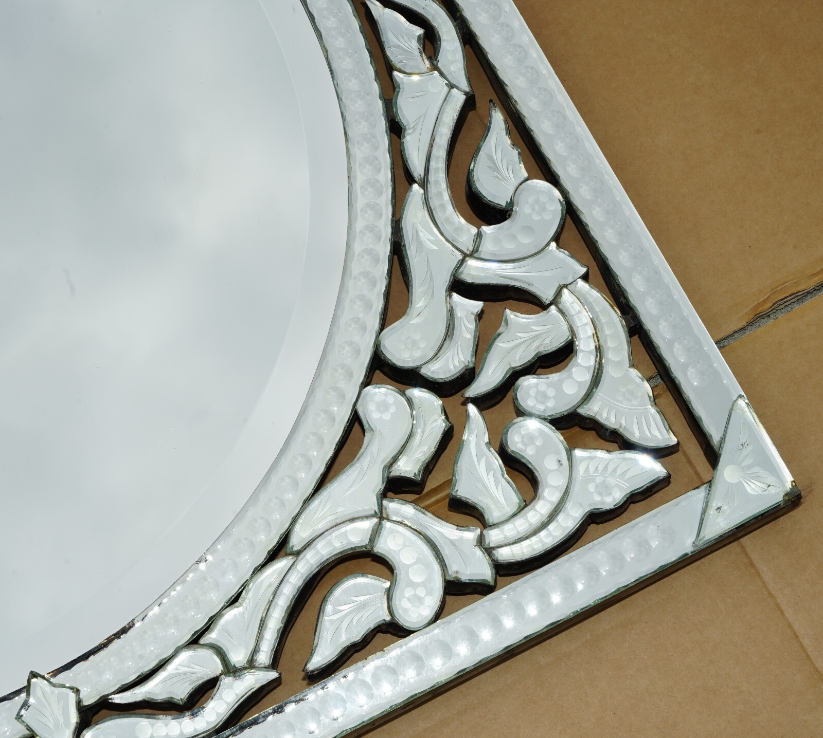 STUNNING ANTIQUE CIRCA 1930'S VENETIAN TRUMEAU ETCHED FRET WORK WALL ...