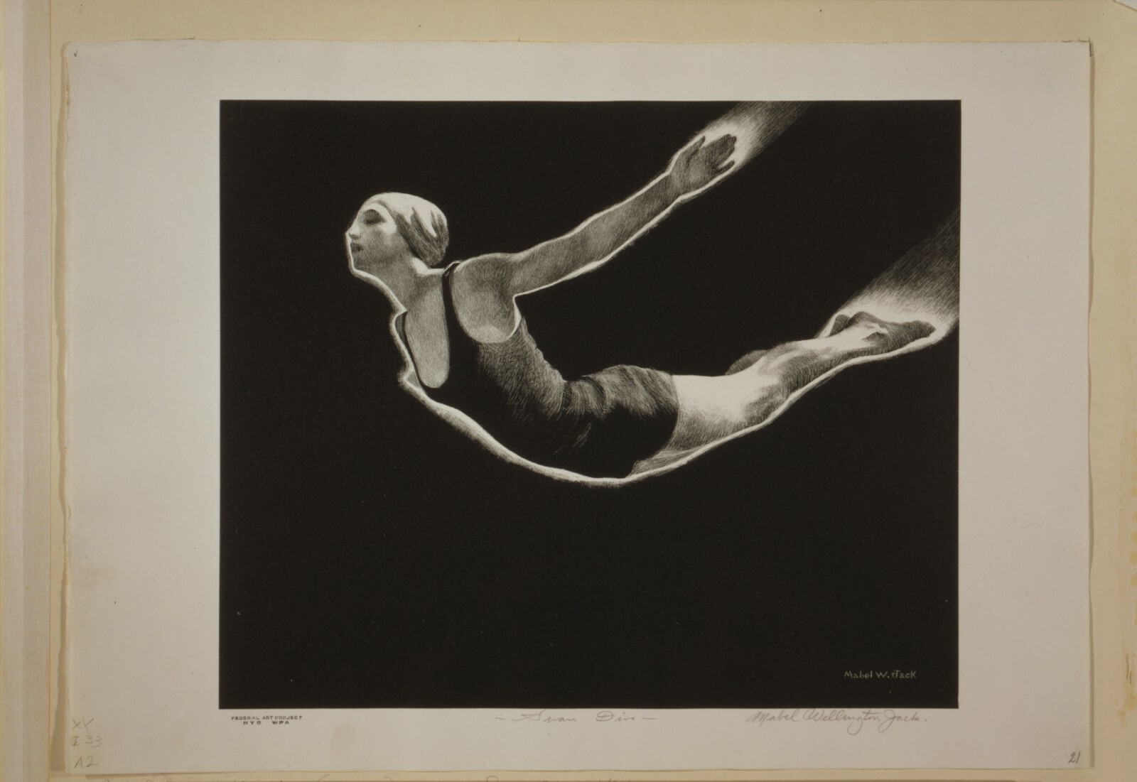 8" x 10" Photo Swan Dive,Woman in Midst of Swan Dive | eBay