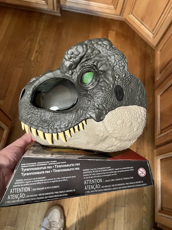 Jurassic World Rebirth T-Rex Rage N Roar Mask with LED Light up Eyes ...