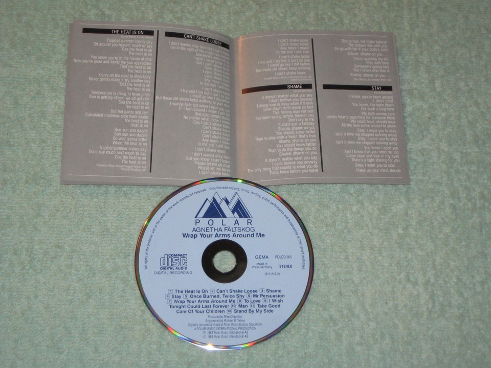 Agnetha Faltskog Wrap Your Arms Around Me WG CD (Polar) near mint blue ...