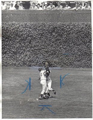 1965 Baseball Wire Photo, Chicago Cubs, Billy Williams & Don Landrum ...