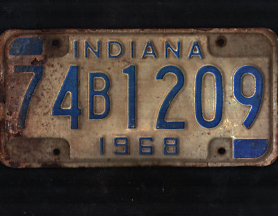 Vintage 1968 INDIANA License Plate - Crafting Birthday MANCAVE slf | eBay