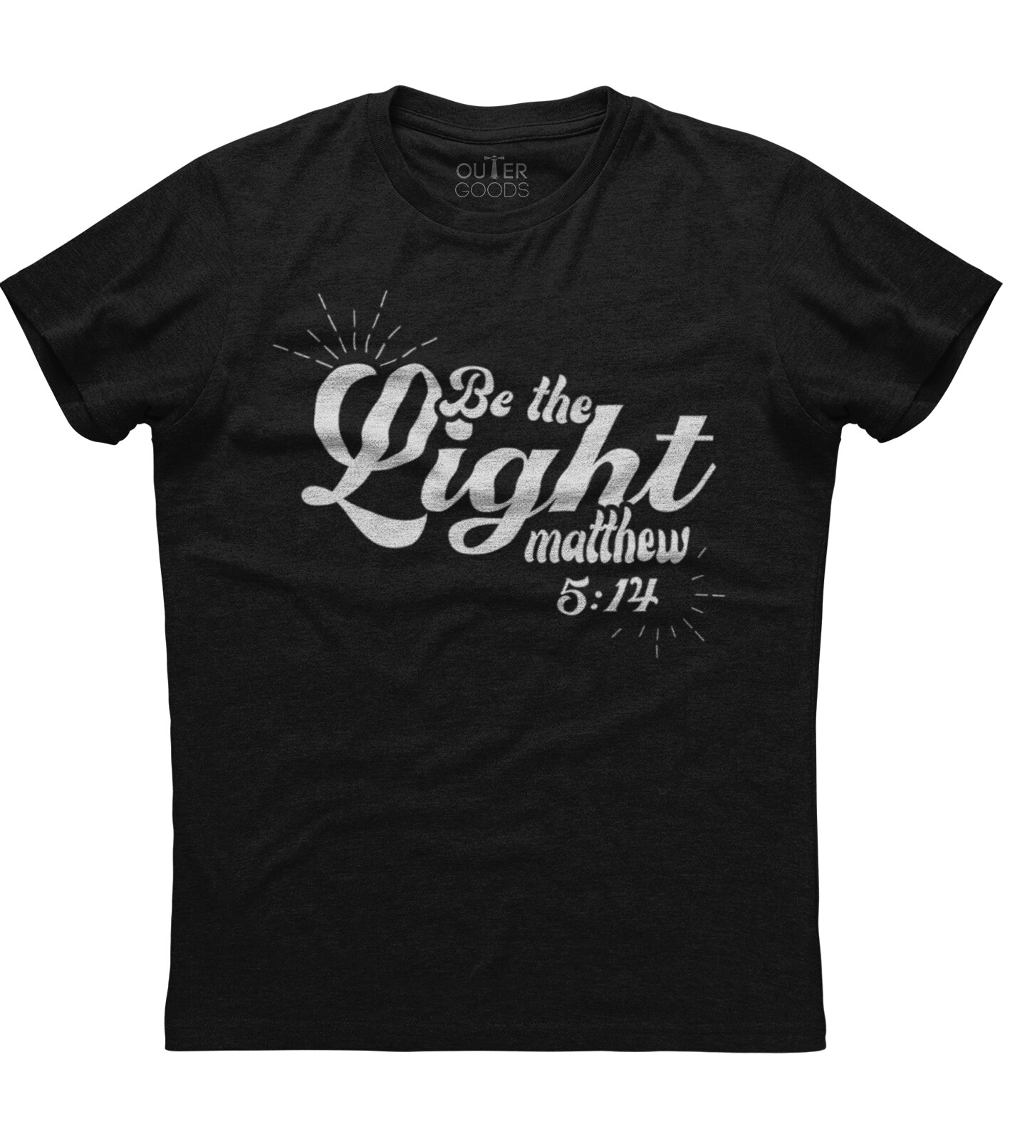 Be The Light Matthew 5:14 Mens Christian Religious New Cotton Black T ...