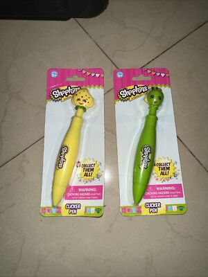 Shopkins Yellow Kooky Chocolate Chip Cookie & Green Apple Clicker Pens ...