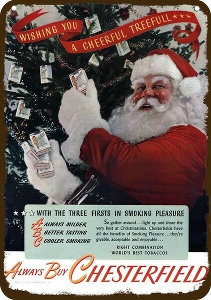 1945 Santa Claus Cigarette Christmas Tree Vnt-Look DECORATIVE REPLICA ...