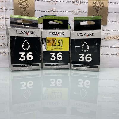 3X Genuine LEXMARK 36 BLACK INK CARTRIDGES - SEALED (M3) | eBay