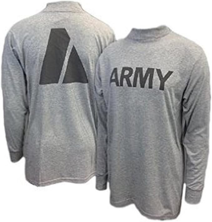 US ARMY GREY LONG SLEEVE PT SHIRT IPFU PHYSICAL TRAINING REFLECTIVE ...