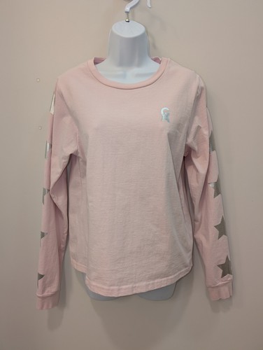 Good American Pink Silver Star Skater Long Sleeve Tee Women's Size 2 ...