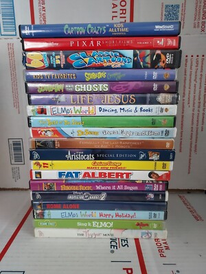 Lot of 19 DVD Cartoon Family Children Classic Animated Kids Disney Elmo ...