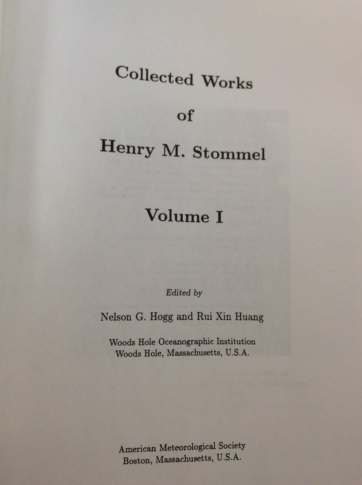 Collected Works of Henry M. Stommel 3 Vol. Hardcover Set Science ...
