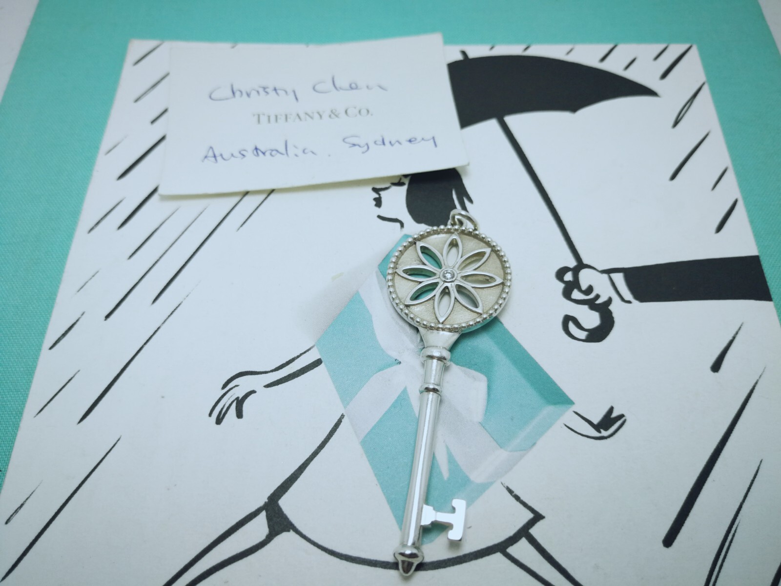 100% genuine Tiffany & Co large daisy key charm with … - Gem