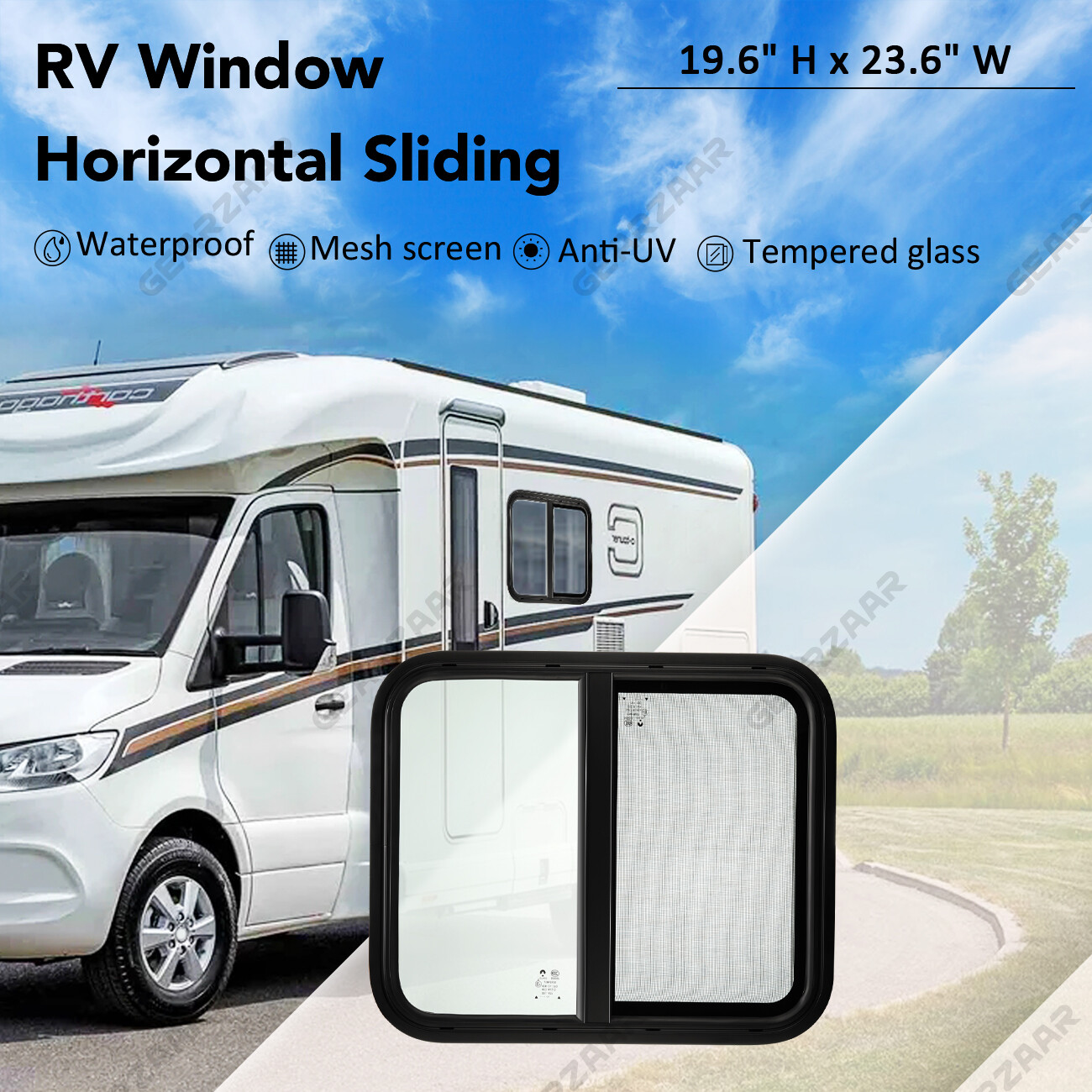Slimline Sliding Window Caravan Horse Float Motorhome with Screen ...