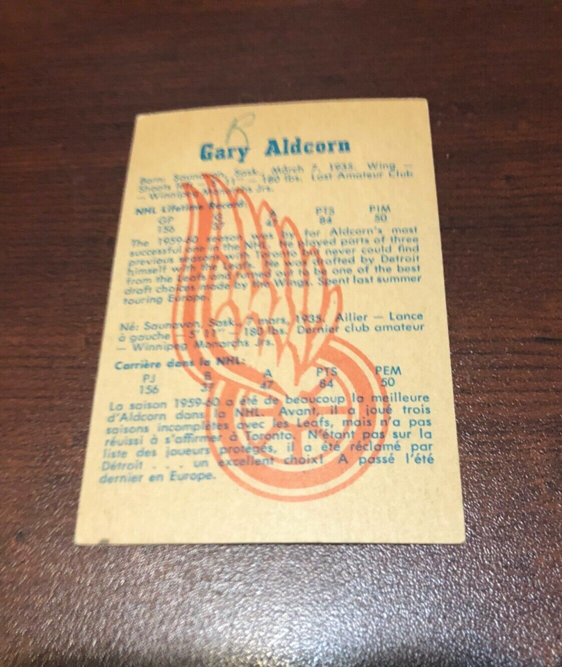 1960-61 Parkhurst #33 Gary Aldcorn DETROIT RED WINGS | eBay