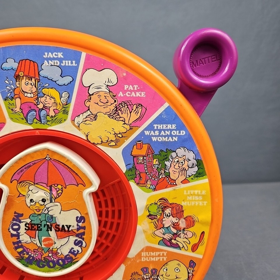 Vintage 1989 Mattel talking MOTHER GOOSE See 'N Say See And Say TESTED ...