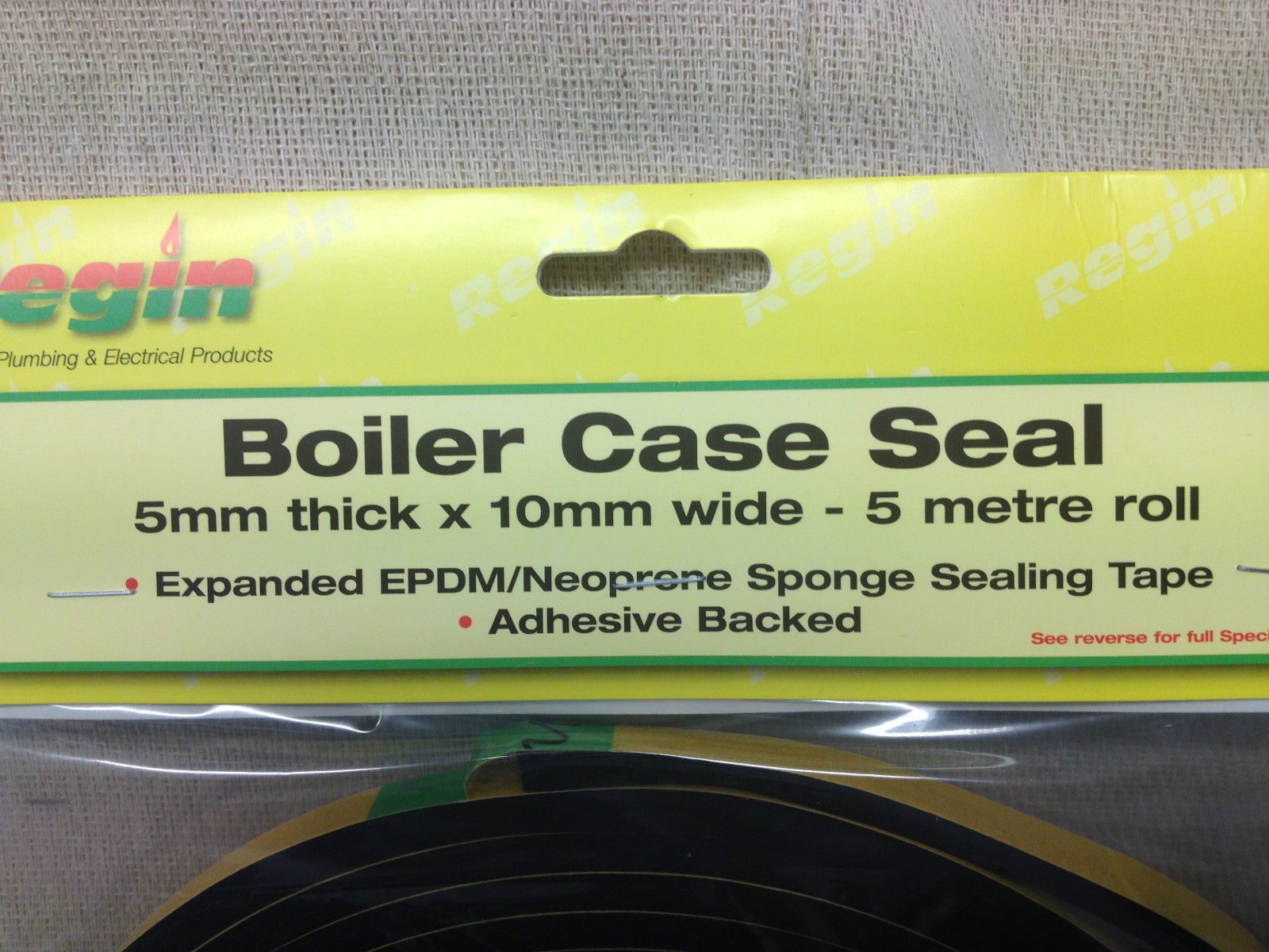REGIN REGJ57 5MM THICK X 10MM WIDE 5 METER ROLL BOILER CASE SEAL ...