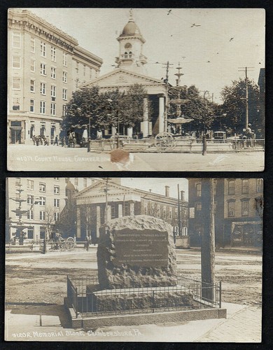 2 Chambersburg PA Square views Laughlin Real Photo Postcards RPPC court ...