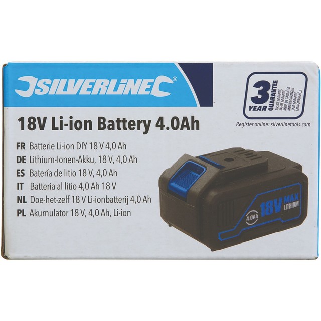 Silverline 998003 18v 2 X 1.5ah Li-ion Combi Hammer Drill Cordless With ...