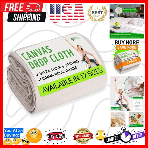 All Purpose Canvas Drop Cloths - Drop Cloth for Painting, Floor Cover ...
