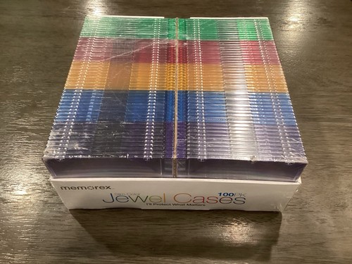 Memorex Jewel Cases 100 Pack Multi Color Slim CD Factory Sealed | eBay