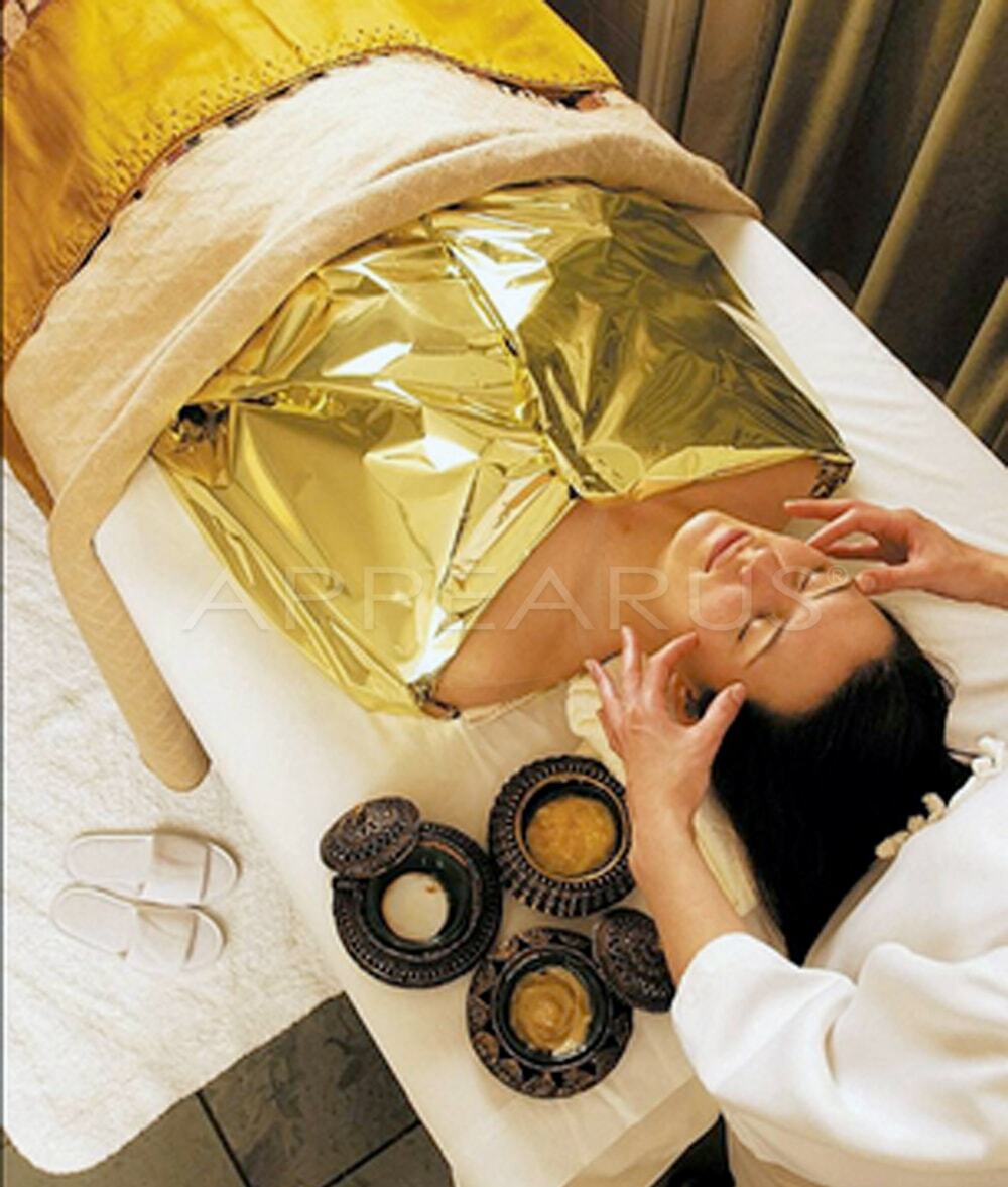 5 Pcs Spa Body Wrap Thermal Foil Blanket Sheet Gold/Silver 82"x63 ...