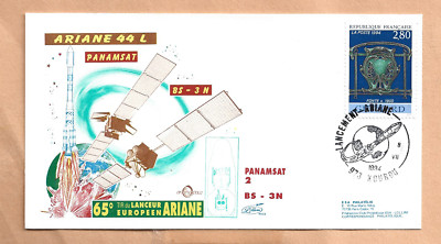 ARIANE 44L PANAMSAT LAUNCH 1994 KOUROU LOLLINI NICE SPACE COVER NASA | eBay