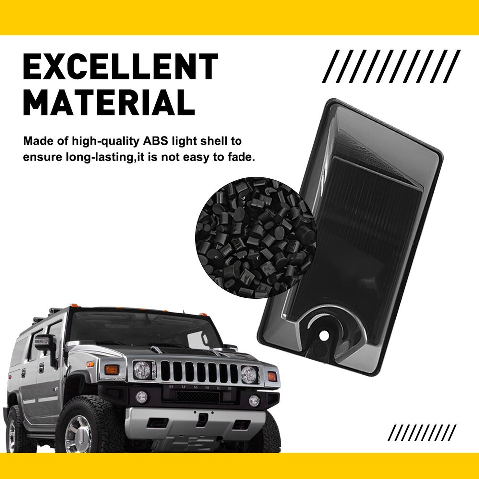 10x For H2 Hummer / SUT 2003-2009 Smoked Top Roof Cab Marker Light ...