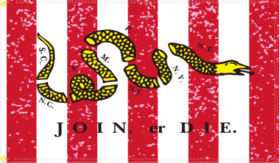 3x5 Join or Die Rebellious Stripes Historic Flag 3'X5' ® 100D USA ...