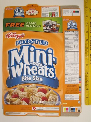 Empty Cereal Box Kellogg's 2006 Frosted Mini-Wheats BITE SIZE 18 oz ...