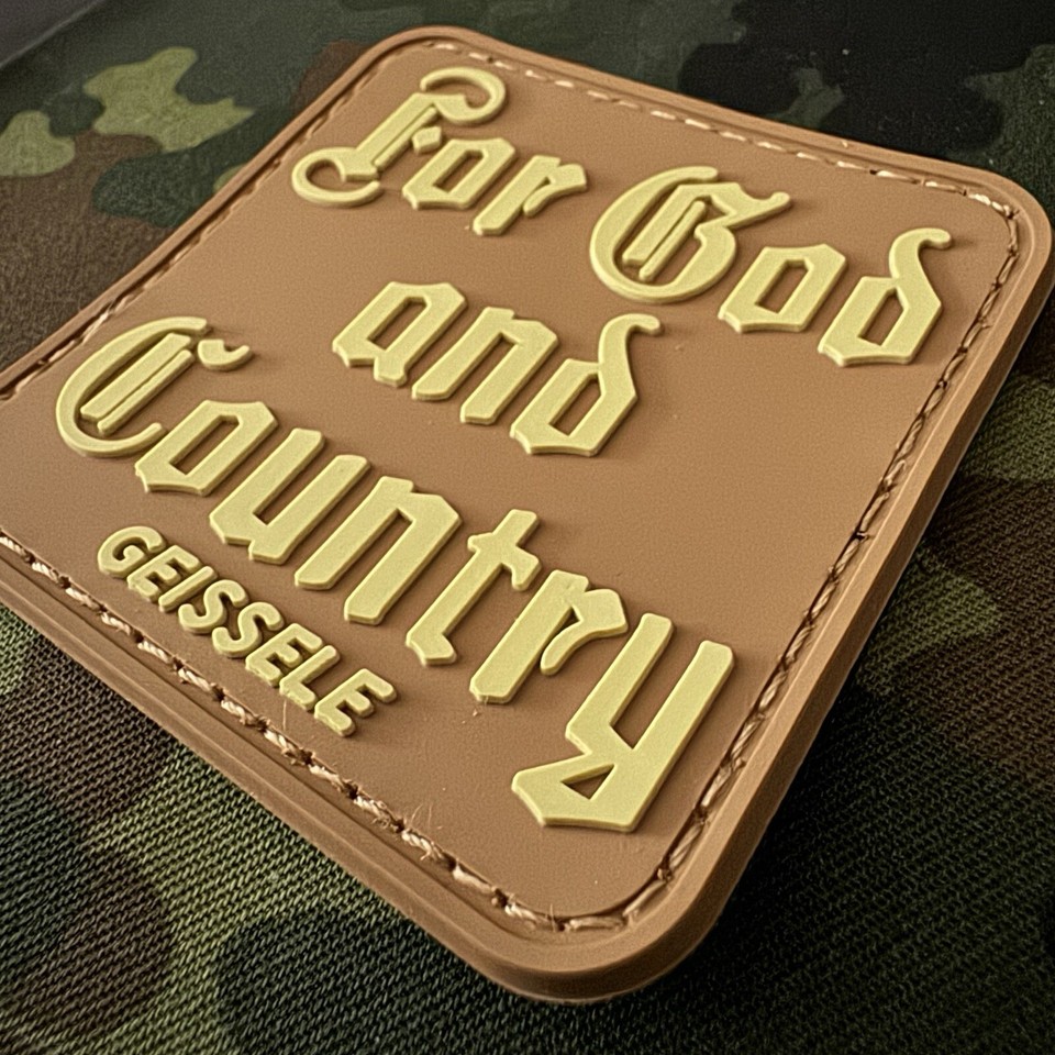 GEISSELE For God and Country PVC Morale Patch Hook Back ARMY USMC TAN ...