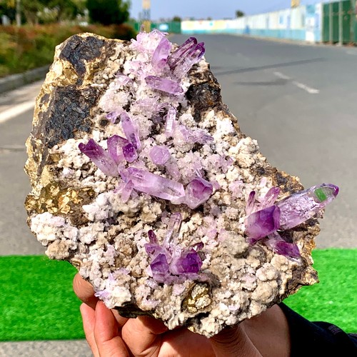 4.25LB Natural Cruz cluster Quartz Crystal Point vug Mineral specimen ...