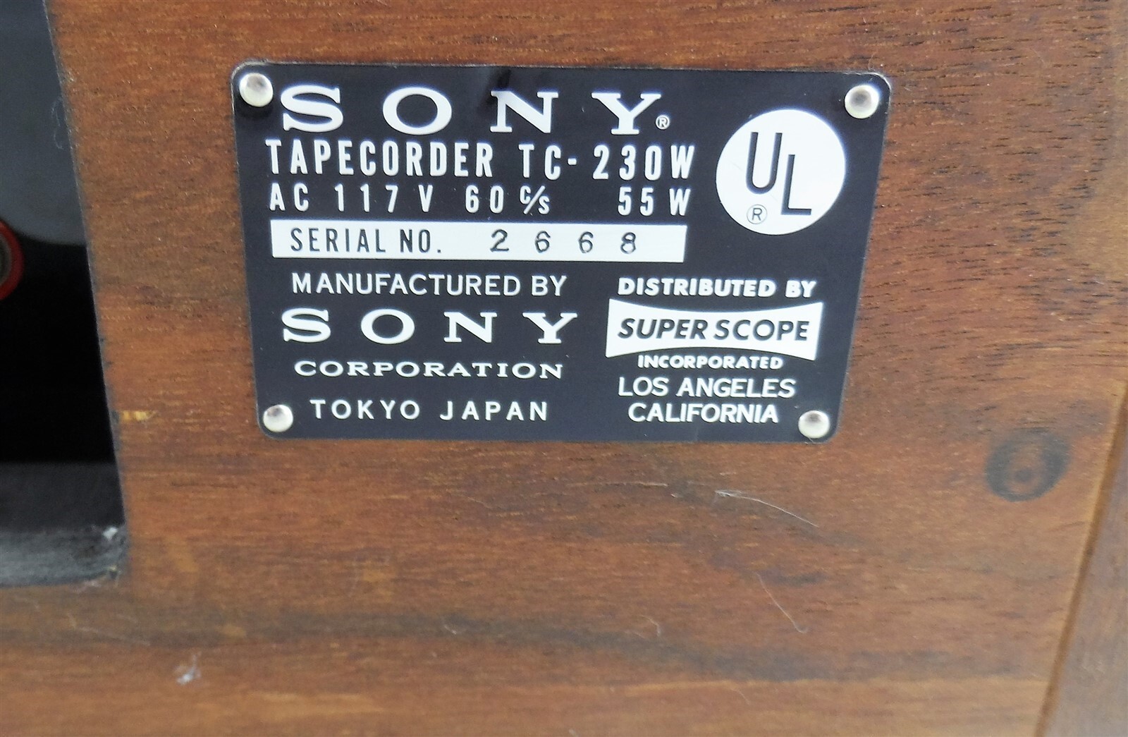 Sony TC-230W Stereo Center Reel to Reel Tape Recorder for Parts or ...