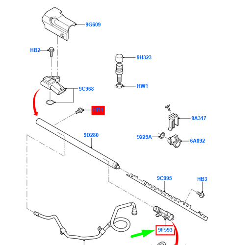 FORD KUGA MK1 C394 Fuel Injector Assy 1429483 6M5G-9F593-AB NEW GENUINE ...