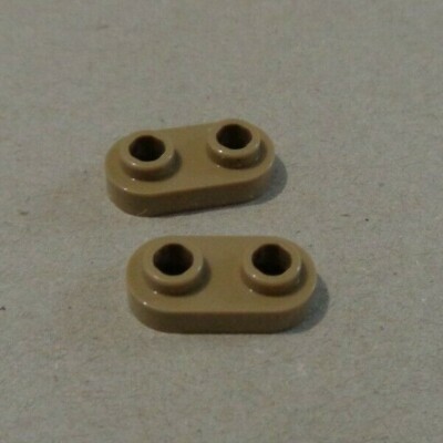 LEGO 35480 Plate 1x2 Rounded ends With Open Studs Sand Yellow x2 Parts ...