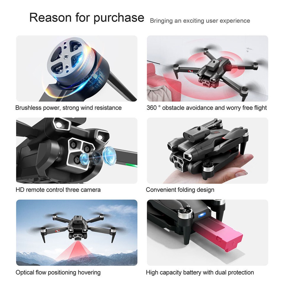 New GPS 4K Drones Pro with HD Brushless Camera Drones Avoidance ...