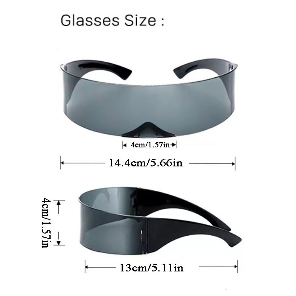 Flat Glasses Narrow Mirror Lenses Sunglasses Robot Shape Wrap Glasses ...