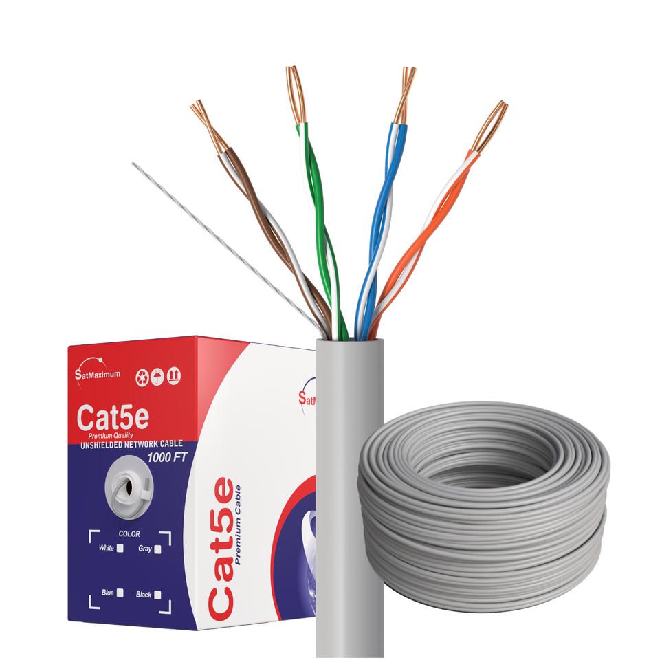 CAT5E Cable 500FT 1000FT UTP Solid Network Ethernet CAT5 23 AWG Wire ...