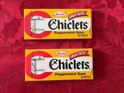 2 VINTAGE BOXES OF ADAMS CHICLETS PEPPERMINT GUM - 10 PIECES | eBay