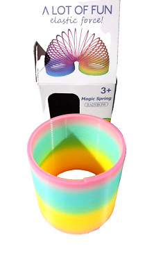 New RAINBOW SPRING COIL SLINKY FUN KIDS TOY MAGIC STRETCHY BOUNCING NEW ...