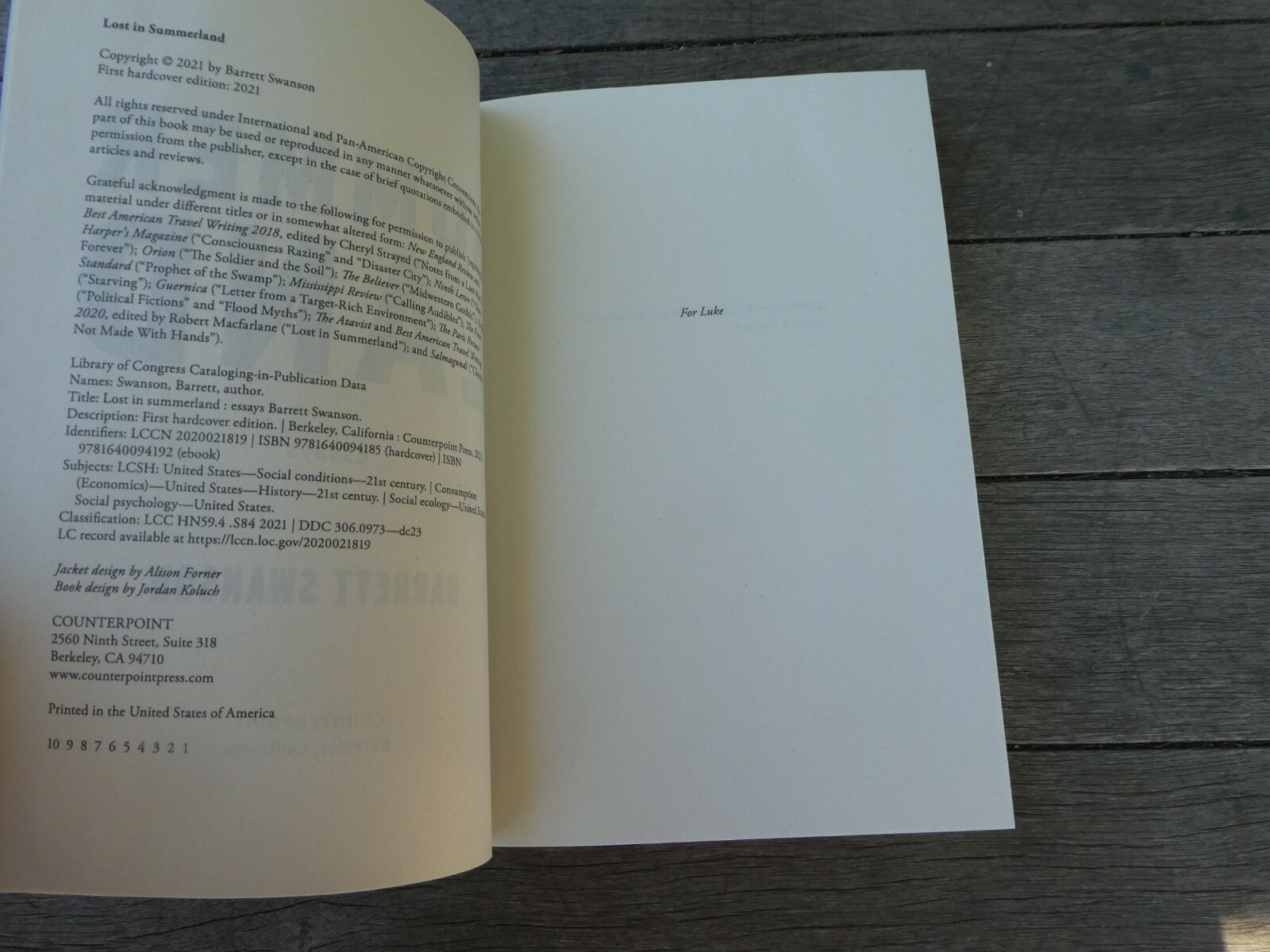 Lost in Summerland : Essays by Barrett Swanson (2021, Hardcover) for ...