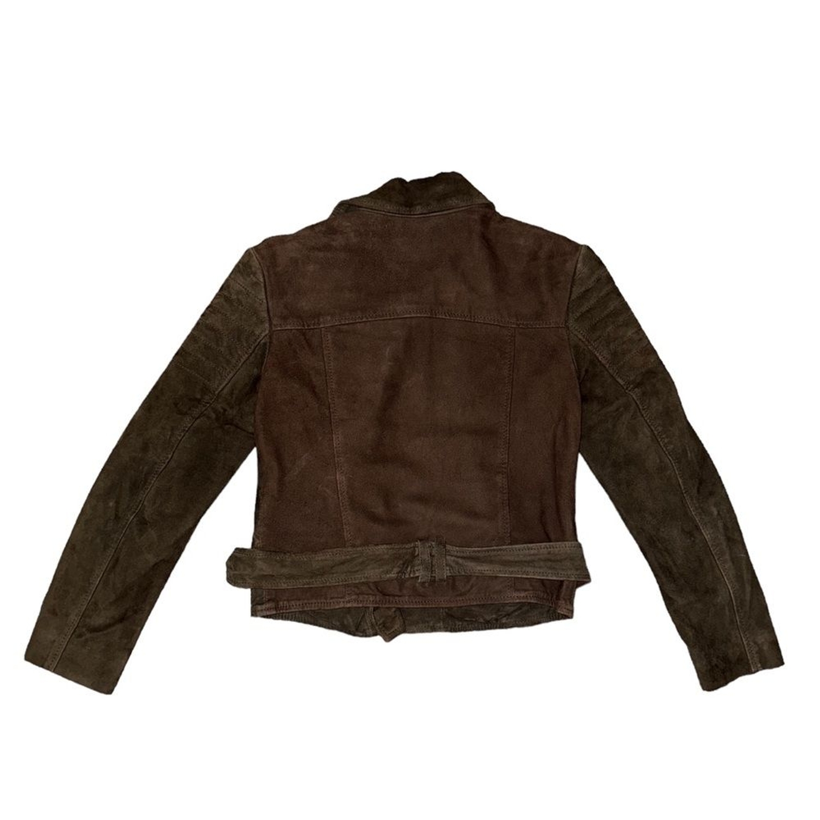All Saints Hitchen Leather Biker Jacket in Graphite Brown Womens Size ...