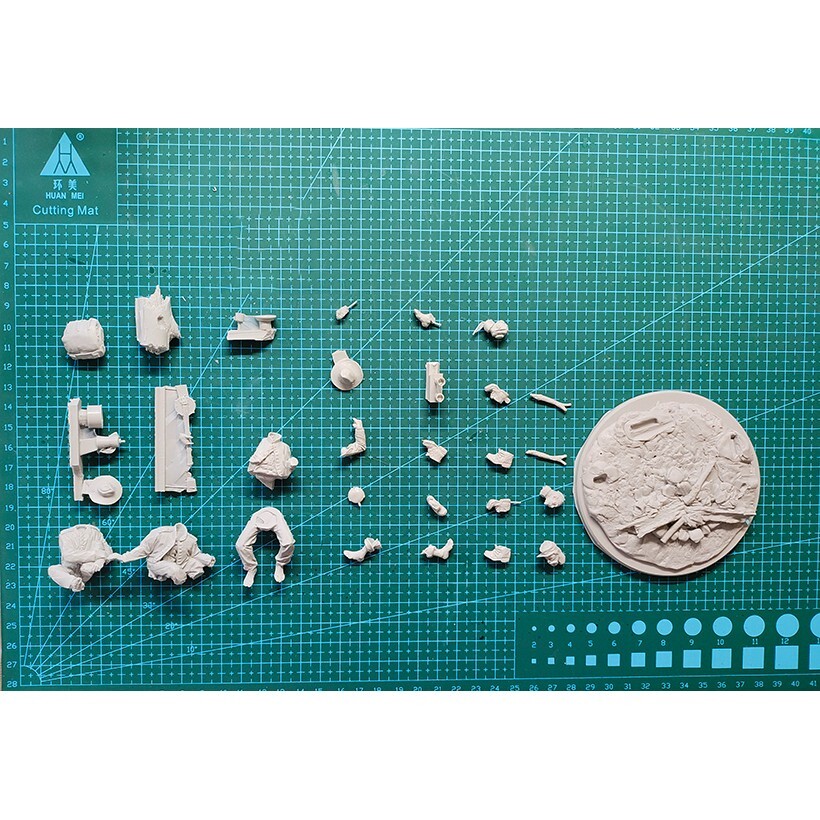 1/24 Scale Resin Figures 3 Figures Cooking Food Unassembled Unpainted ...
