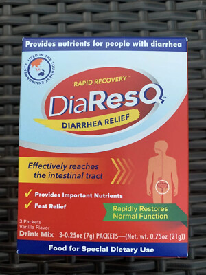 DiaResQ 3 Pack Diarrhea Rapid Recovery Relief Drink Mix Vanilla Flavor ...