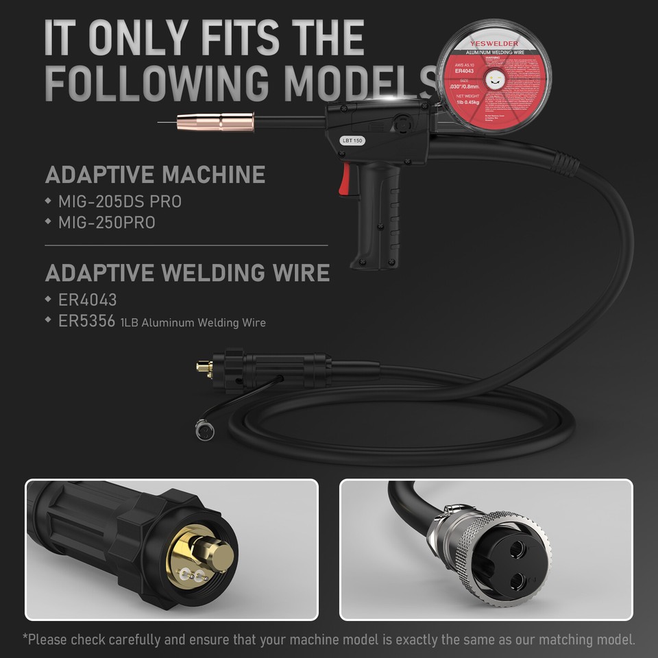 Spool Gun, 150A 10 FT Cable, Euro Connection | eBay