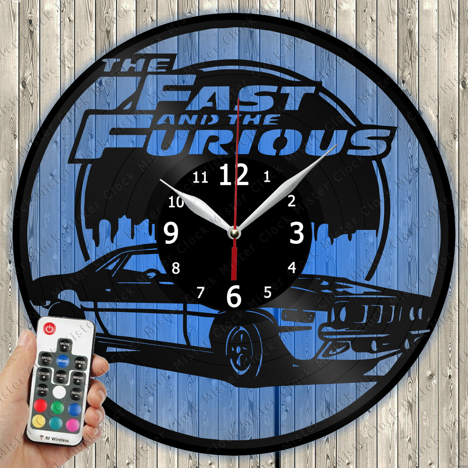 LED Clock Fast&Furious LED Light Vinyl Record Wall Clock LED Wall Clock ...