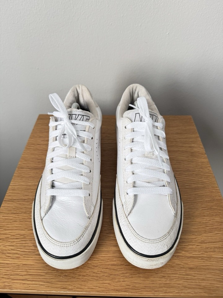 Nike Navaro Low Lifestyle Shoes White/White Black Size 9.5 386587-100 ...