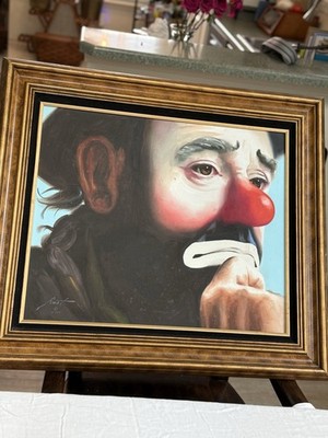 Clown Painting Rusty Rust EMMETT KELLY Oil Canvas 1/250 signed | eBay